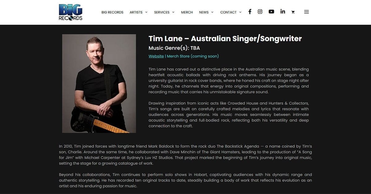 Tim Lane – BIG Records